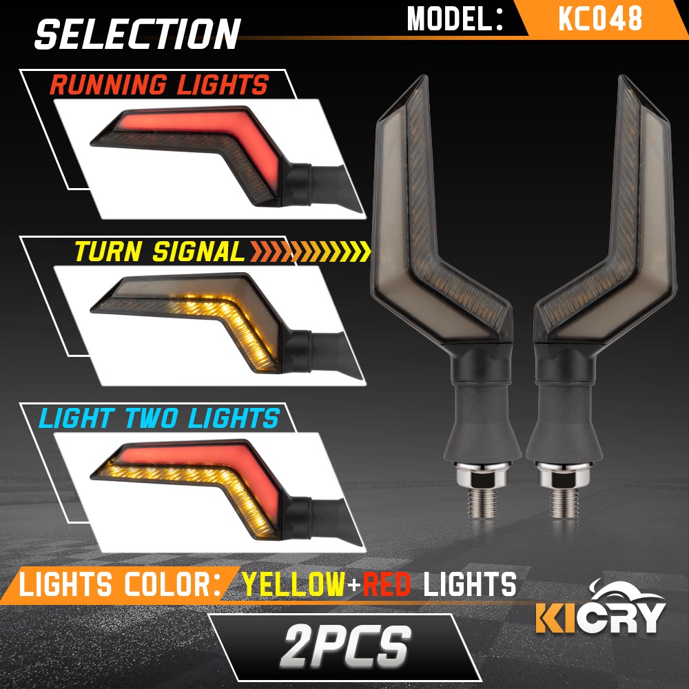 KICRY Universal Motorcycle LED Turn Signal Lamp Sequential Flowing ...