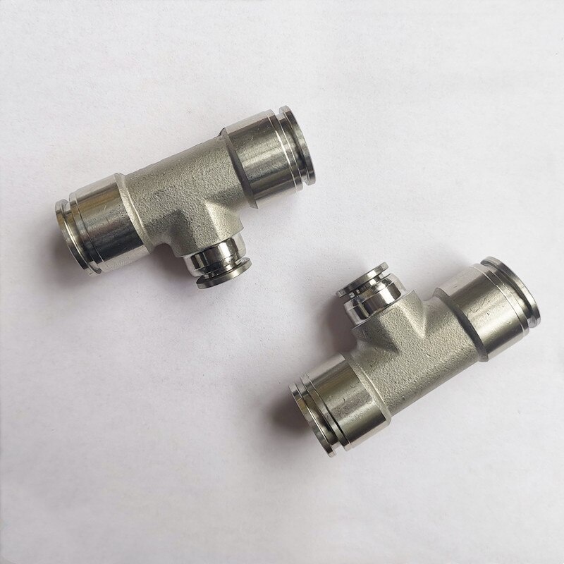 304 Stainless Steel Tee 3 Way Reducer Air Pneumatic Push In Fitting ...