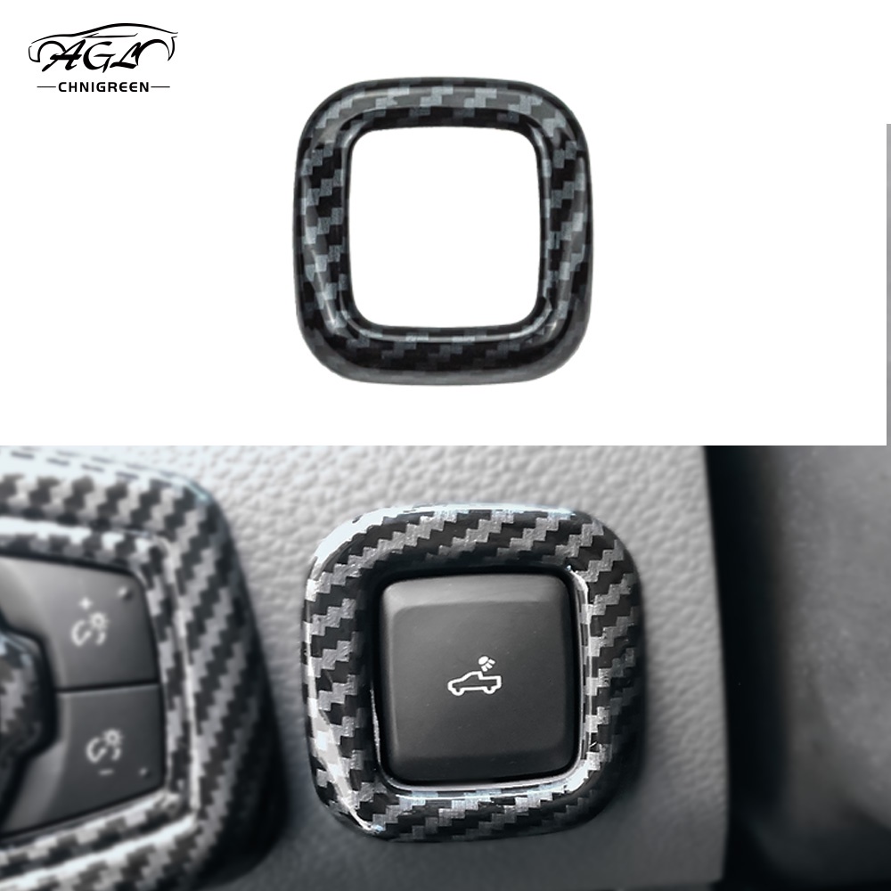 1pc ABS Carbon Fiber Color Rear Boot Light Switch Button Frame Cover ...