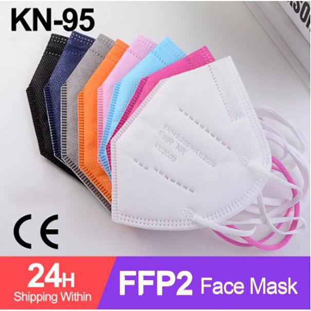 10 PCS Colored KN95 5 PLY Facemask Surgical Face Mask Pink White Black ...