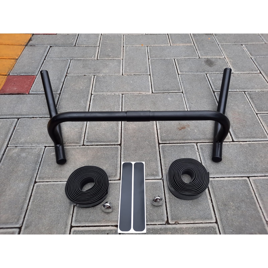 HITAM Mh1` NEW1021 ~ Standard Black Geometry Corner BAR Handlebar 25 ...