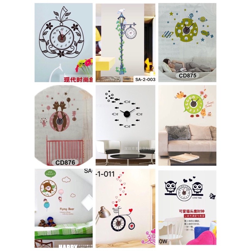 Wall decals sticker DIY CLOCK STICKER WALL Clock | Shopee Philippines