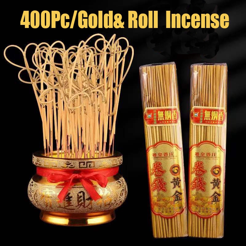 400 Chinese Insenso Sticks In Yellow and Red Incense for Blessings ...