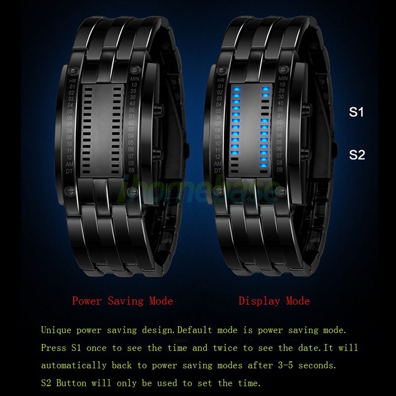 Binary Watch Men Women Digital LED Bracelet Sport Watches | Shopee ...