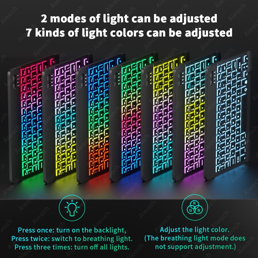 Goojodoq Backlit Wireless Bluetooth Keyboard And Mouse With Backlight Led Laptop Android