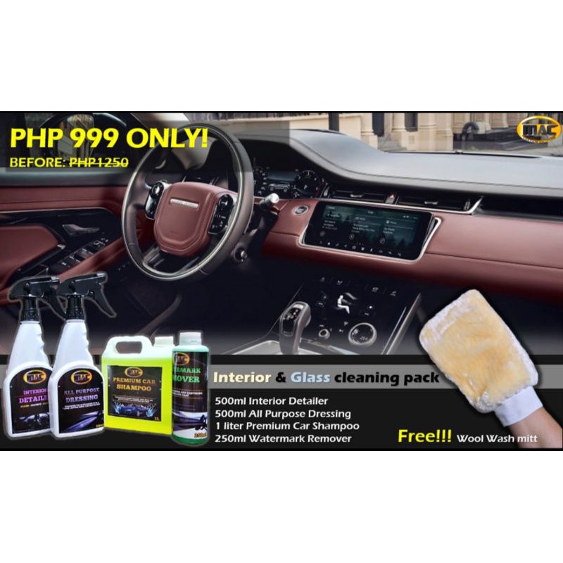 MAC Car Interior & Glass Cleaner Pack - Interior Detailer, All Purpose ...