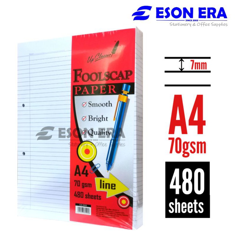 Upclassic Foolscap Paper A4 70g 480sheets Exam Sheets Kajang Paper Exam ...