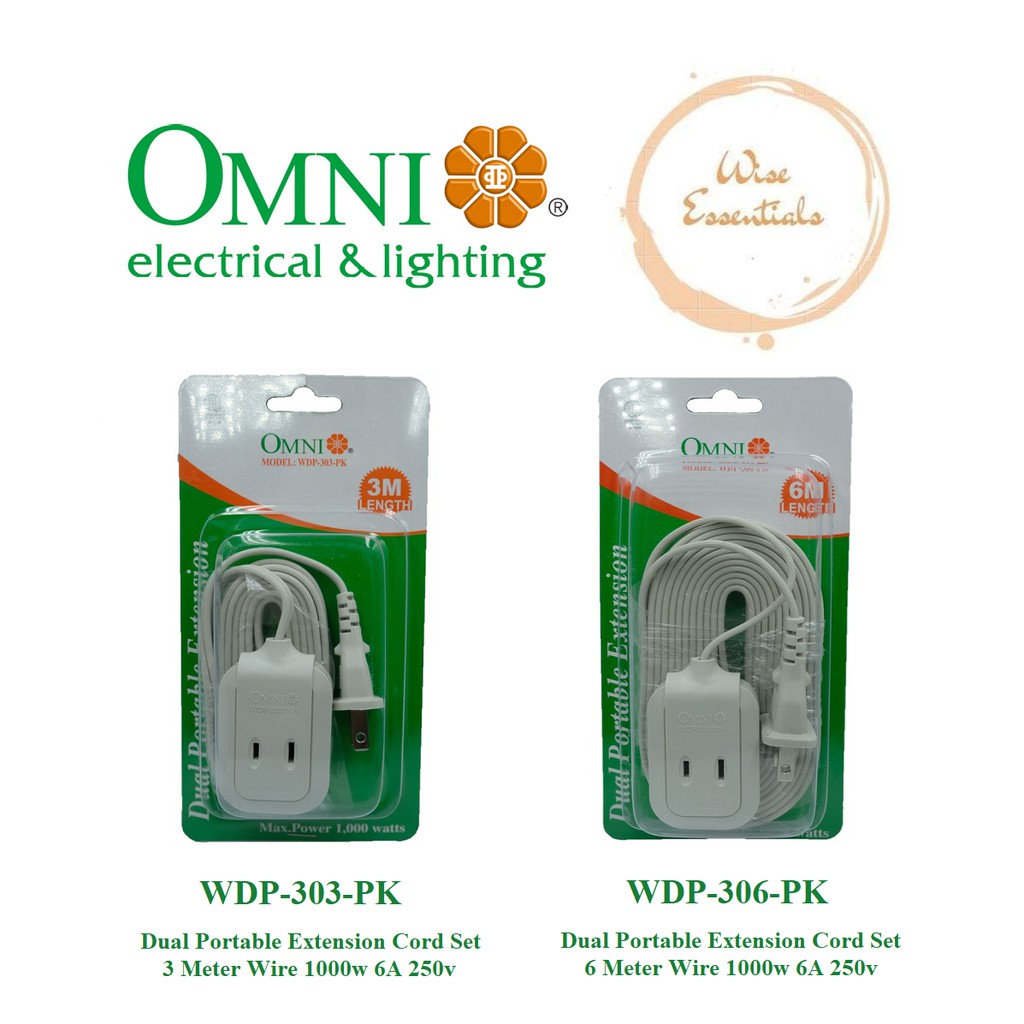 Omni Dual Portable Extension Cord Set Shopee Philippines