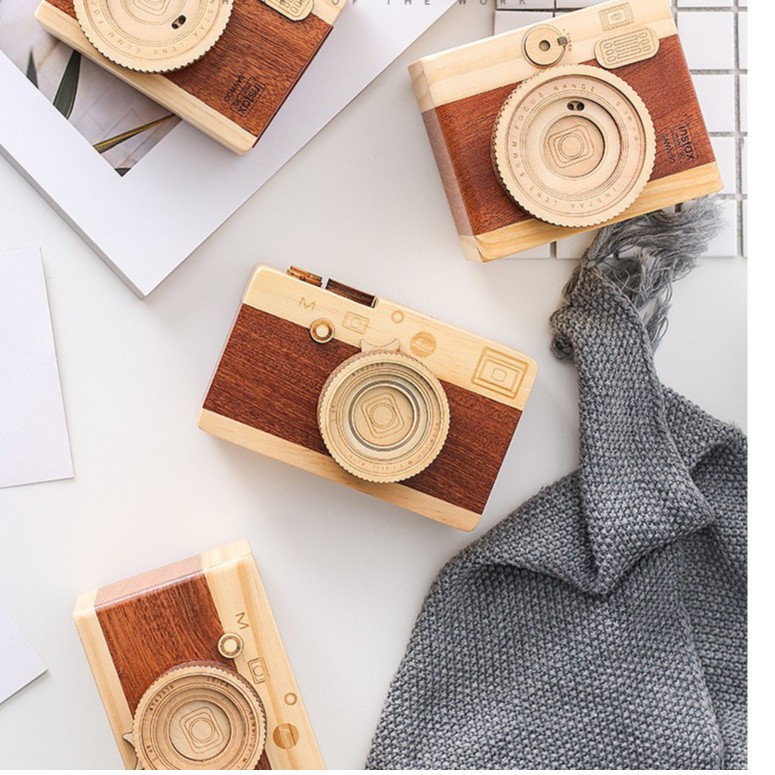 Camera Music Box, Music Box, leica camera, souvenir, wooden Box, can be ...