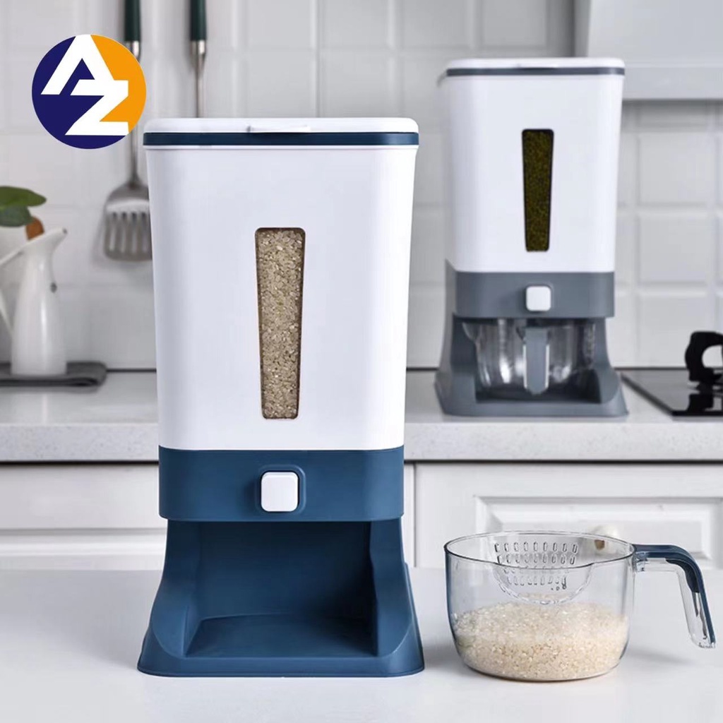 AZ Rice Dispenser MULTIPURPOSE LARGE CAPACITY RICE STORAGE DISPENSER ...