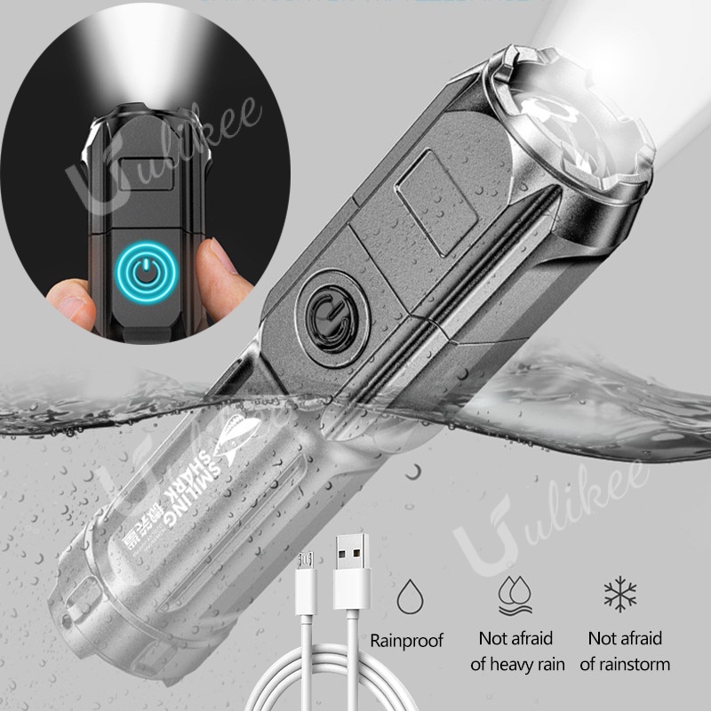 Ulikee Multi-Function Ultra Bright Flashlights ABS Strong Focusing Zoom Xenon Forces Outdoor ...