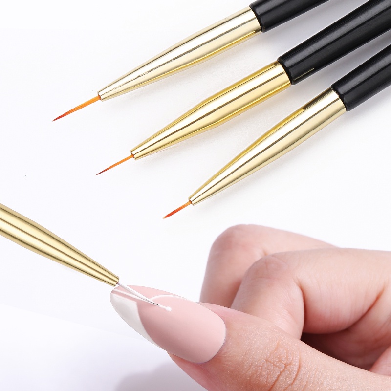 3Pcs French Stripe Nail Art Liner Brush Set Tips Ultra-thin Line ...