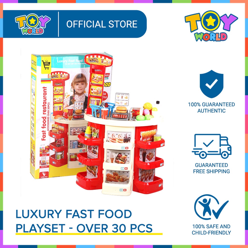 Toy World Luxury Fast Food Toy Playset with over 30 Accessories for ...