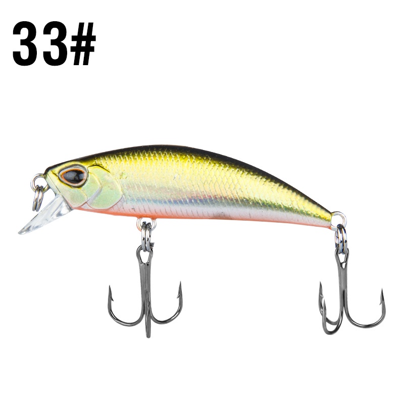 1Pcs 35 Colors Fishing Lure 5g/5cm Sinking Minnow 3D Eyes Laser Trolling Plastic Buzz Bait Lure ...