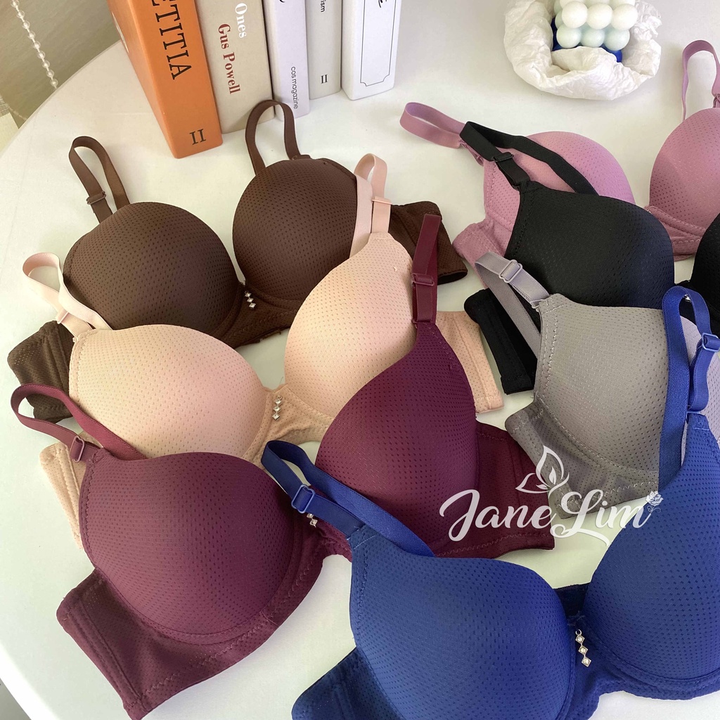 Janelim Breast gathering Push-up Full Cup Bra with foam underwire - Cup ...