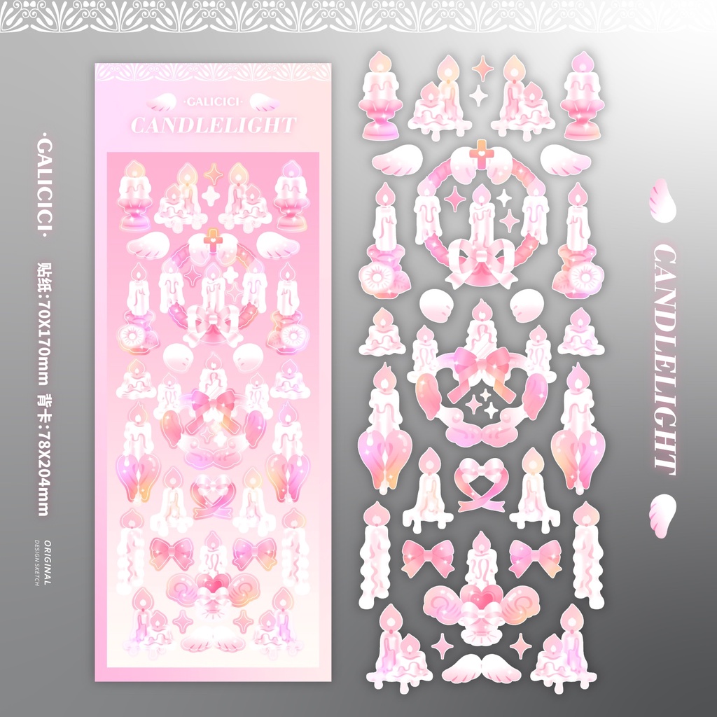 GaLiCiCi Stickers Original Candle Series Stickers / Photo DIY Material ...