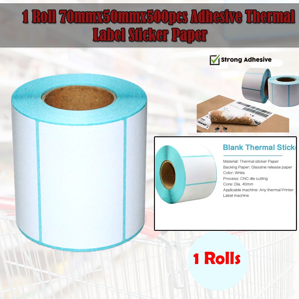 1 roll Thermal Sticker Label 70mmx50mm 500pcs | Shopee Philippines