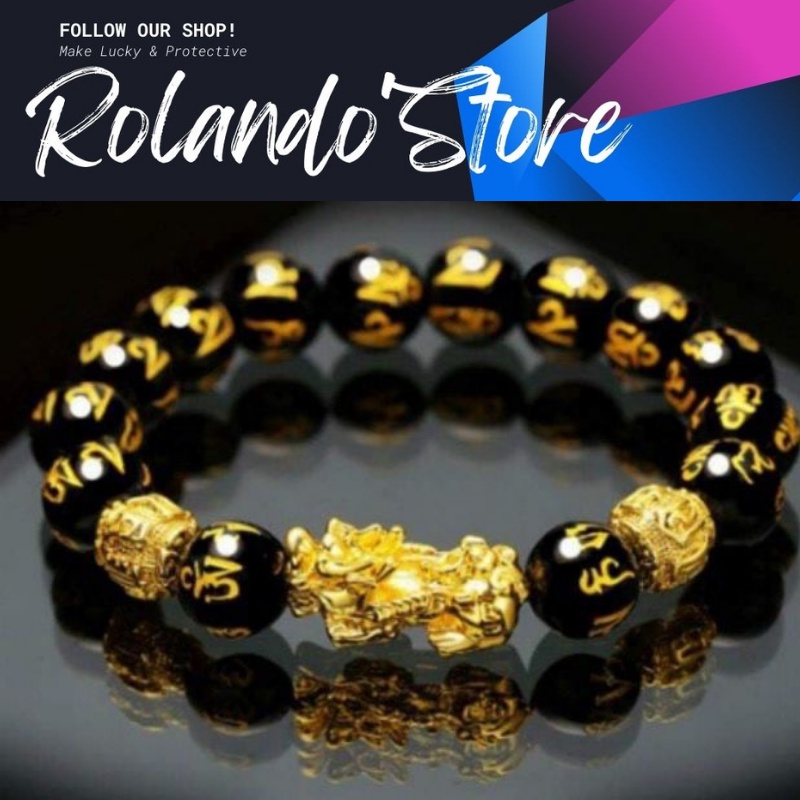Tiger Feng Shui Black obsidian Wealth Bracelet - Pixui, Piyao, Obsidian ...
