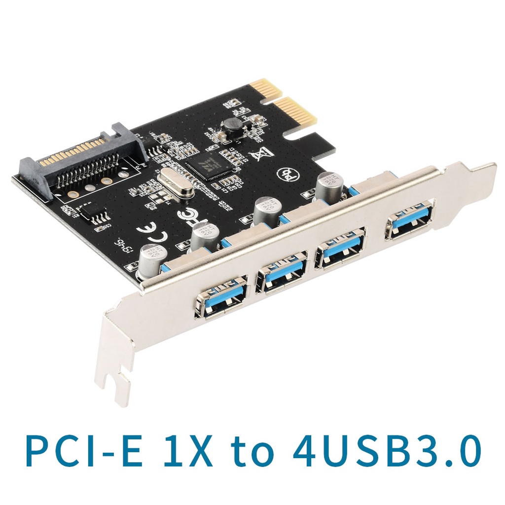 XT-XINTE 4 Port USB 3.0 PCI-e Expansion Card PCI Express PCIe USB 3.0 Hub Adapter 5Gbps Riser ...