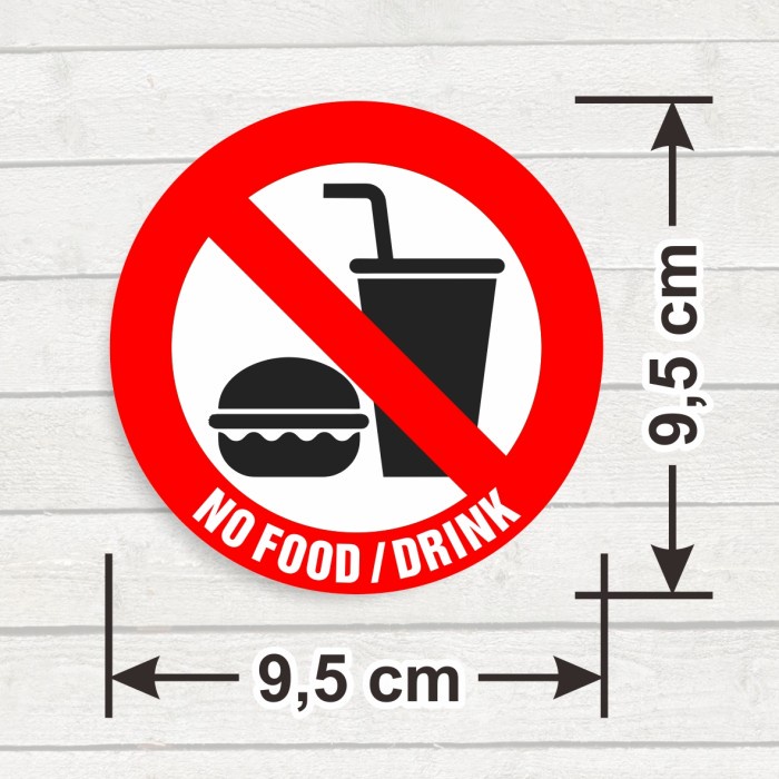 Sticker Sign No Food/Drink Sticker Sign No Food Carrying | Shopee ...