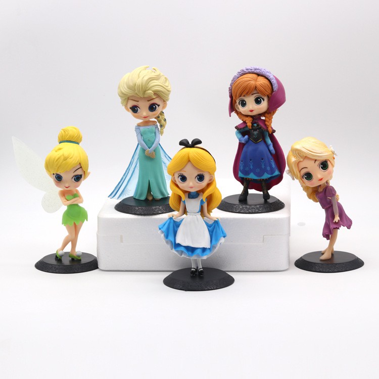 Qposket Disney Princess Collectible Figure Frozen Anna Alice Tinkerbell ...