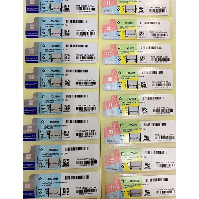 [100% Original] Windows 10 PRO Coa Retail License Sticker with hidden ...