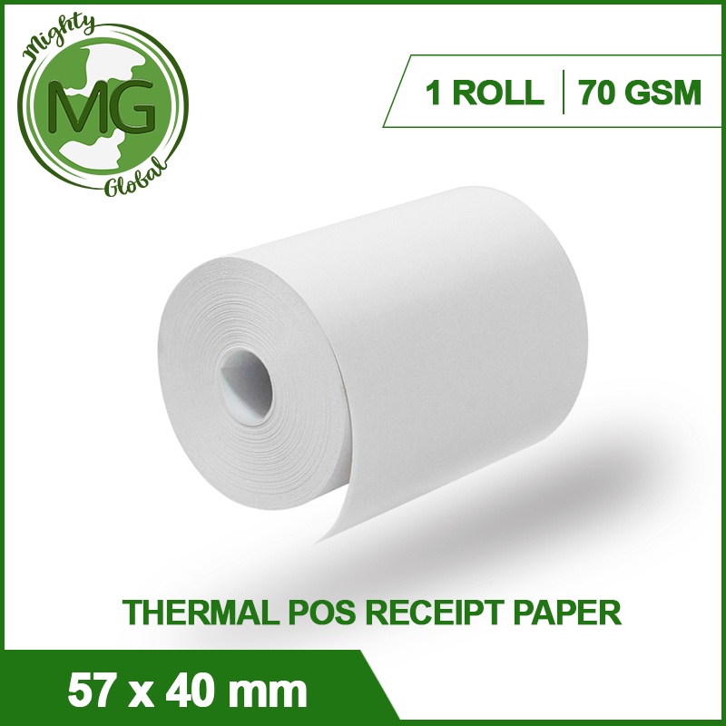 Thermal POS Receipt Paper 1 Roll [ 57mmx40mm 57x40mm 57x40 ] by MIGHTY ...