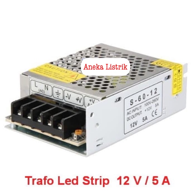 Power SUPPLY Adapter SWITCHING Transformer LED STRIP 12V 5A 12volt 5 ...