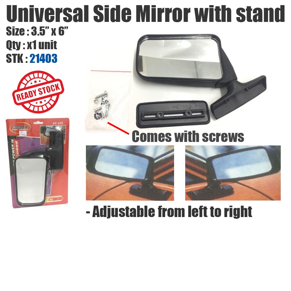 Universal Side Mirror with Stand (Rectangular Mirror) x1 unit ...