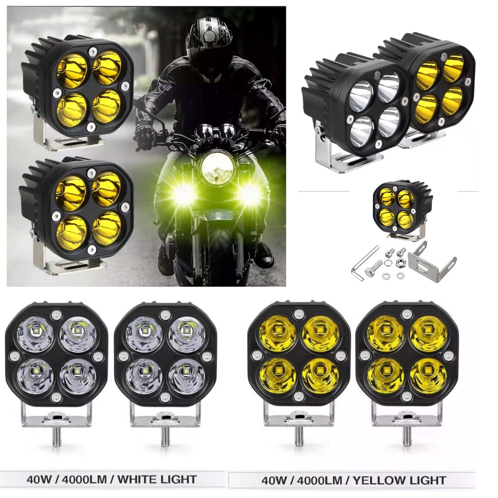 LD MOTORCYCLE AND CAR 4 LED 40W HEADLIGHT, FOG LIGHT WORK LIGHT SPOT ...