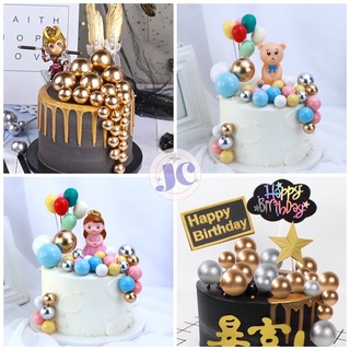 20pcs Gold Balls Silver Balls Cake Topper Cake Decorating Balls Party ...