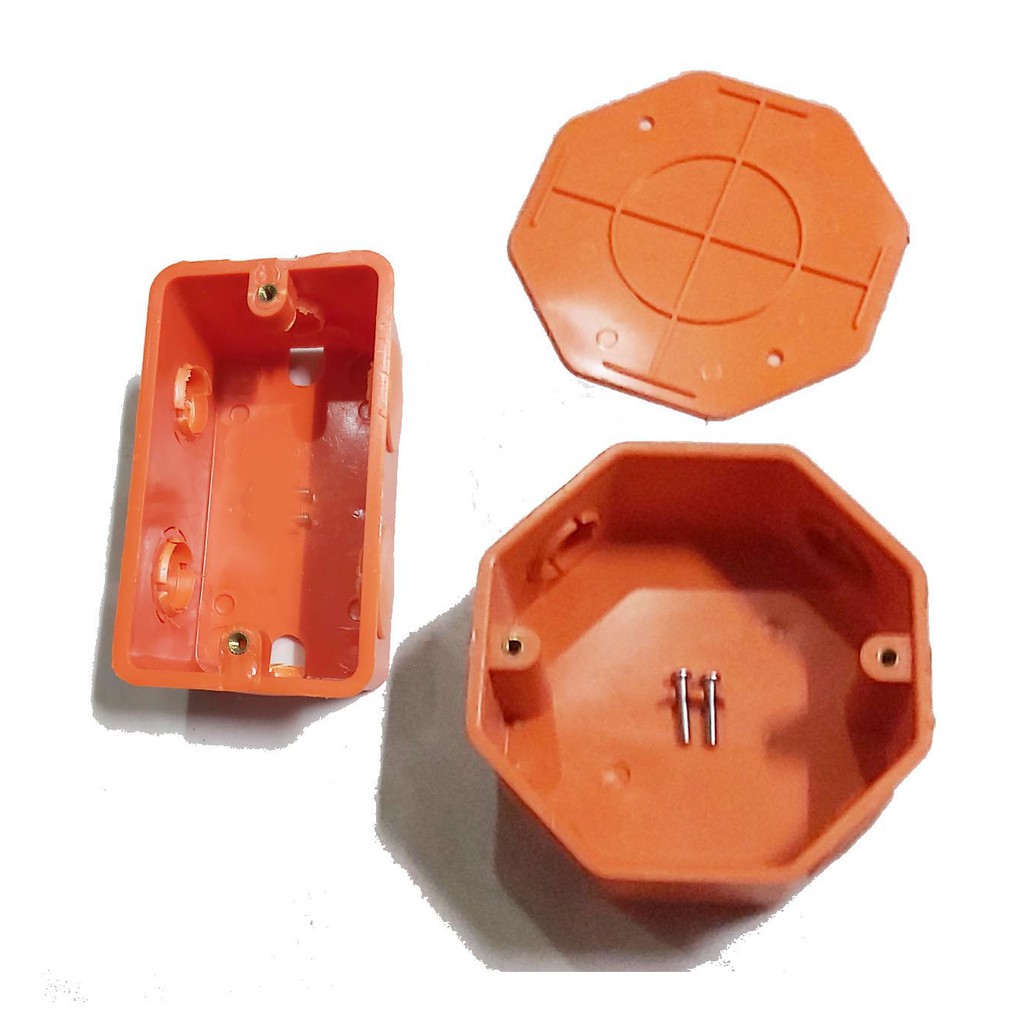 PVC Orange Utility Box 4 x 2 / Junction Box / Cover Electrical Poly ...