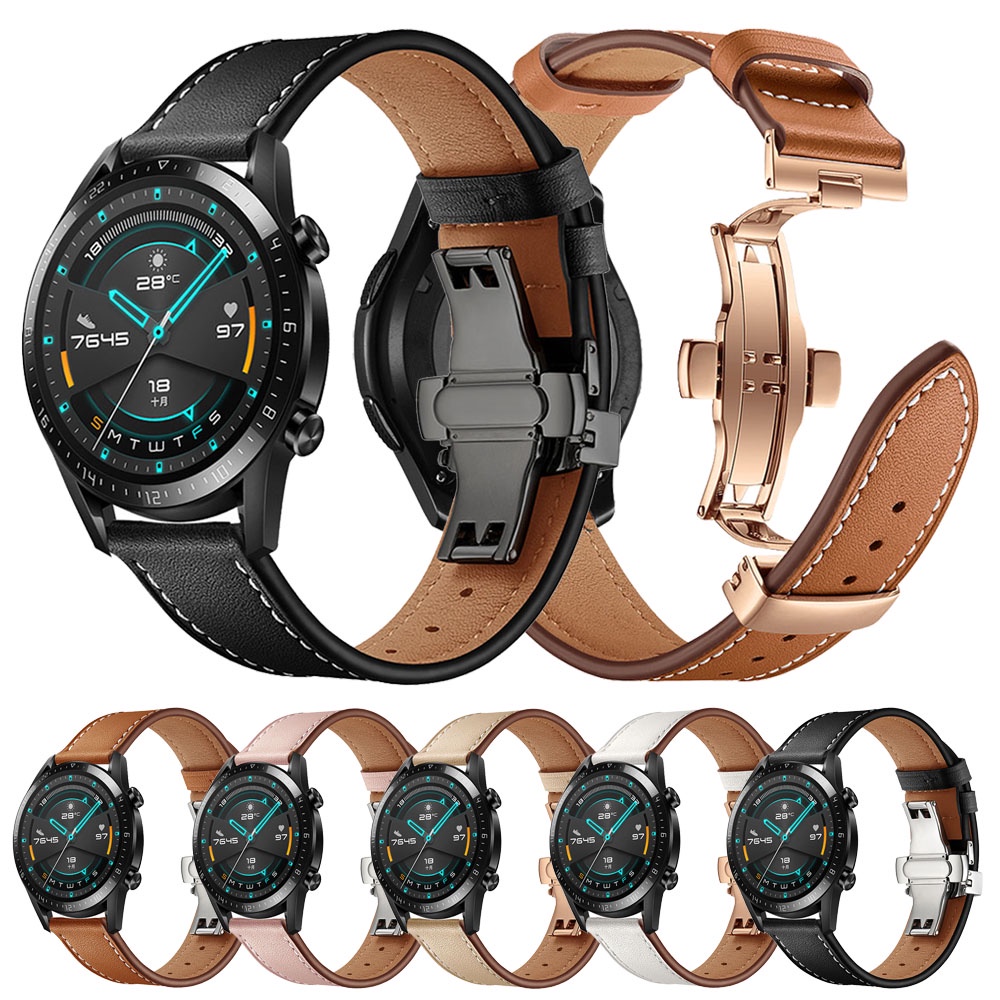 Leather Strap Band For Huawei Watch GT GT2 GT3 SE GT4 GT5 Pro 46mm 42mm ...