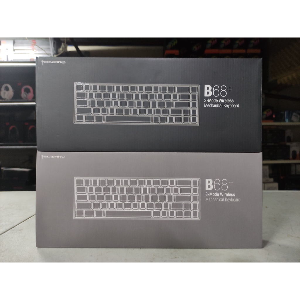 Tecware B68+ White Teal Edition l 65% l 3 Mode Wireless Keyboard ...