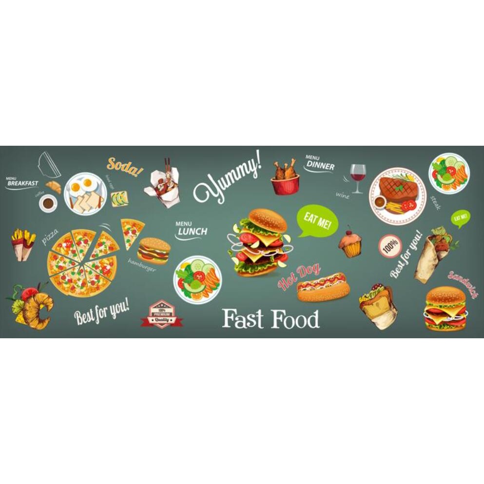 Custom western restaurant fast food shop wallpaper restaurant in ...