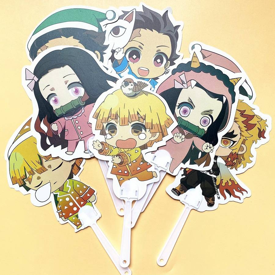Anime Demon Slayer Kimetsu No Yaiba Kamado Tanjirou Cute Hand Fans ...