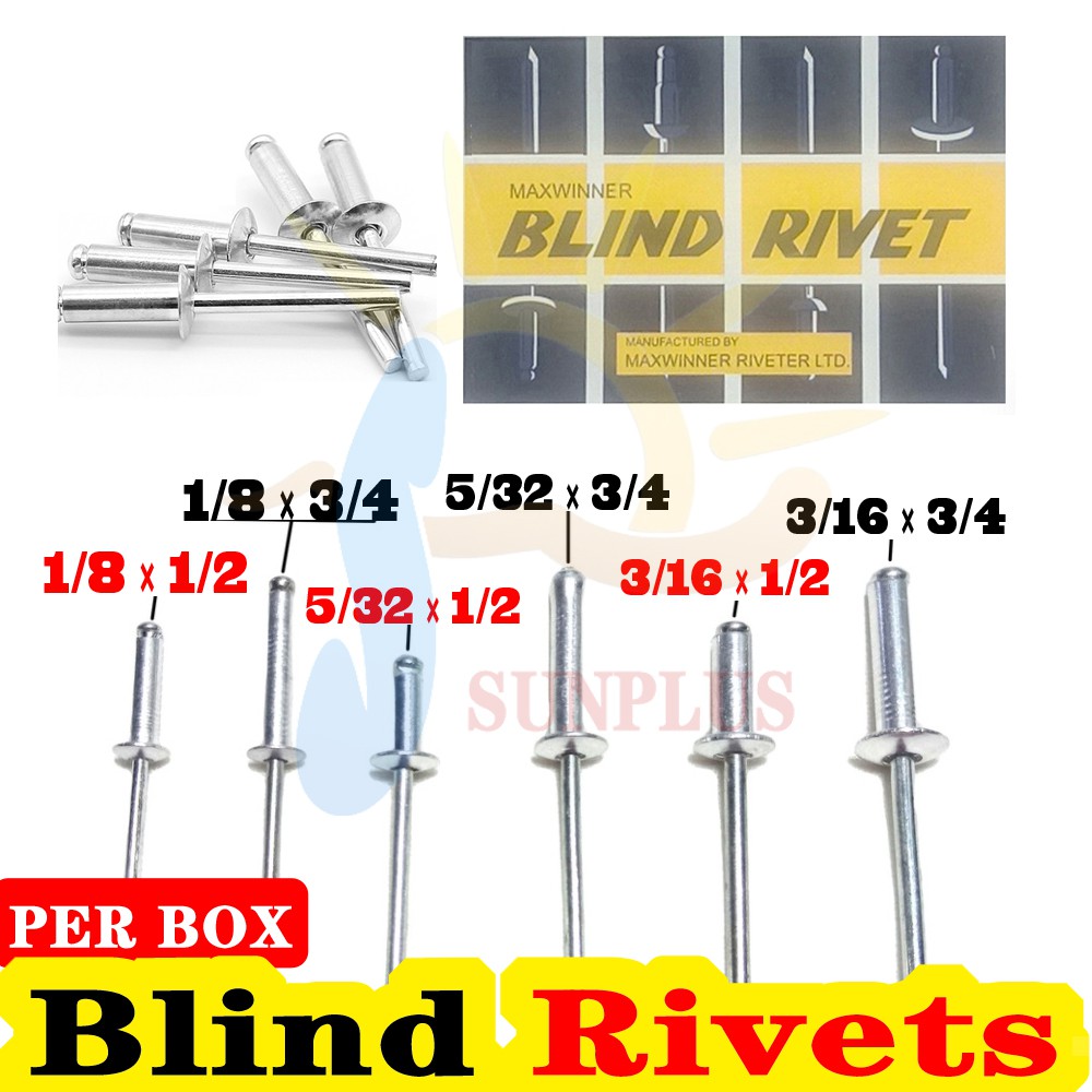 LOW PRICE(PER BOX) Blind rivets High Quality 1/8 x 1/2，5/32 x 1/2，3/16 ...