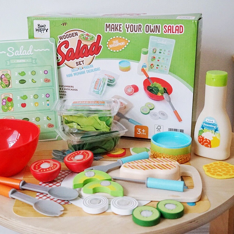 Wooden Salad Meal Set of Wooden educational toys fruit vegetable play ...