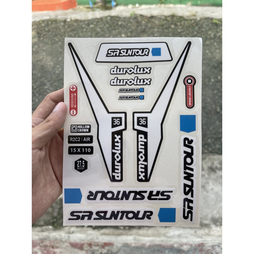 Customized color SR Suntour Durolux 36 boostDesign Fork Decals / Bike ...
