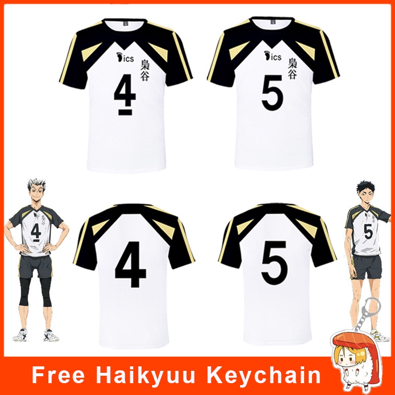 COD! Haikyuu Fukurodani Jersey Cosplay Costume Short Sleeve T-shirt ...