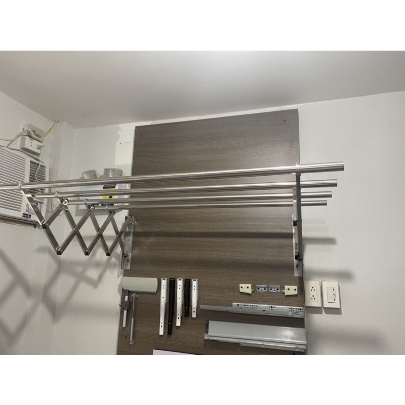 sampayan stainless retractable Hanging rod cod 120-170cm width | Shopee ...