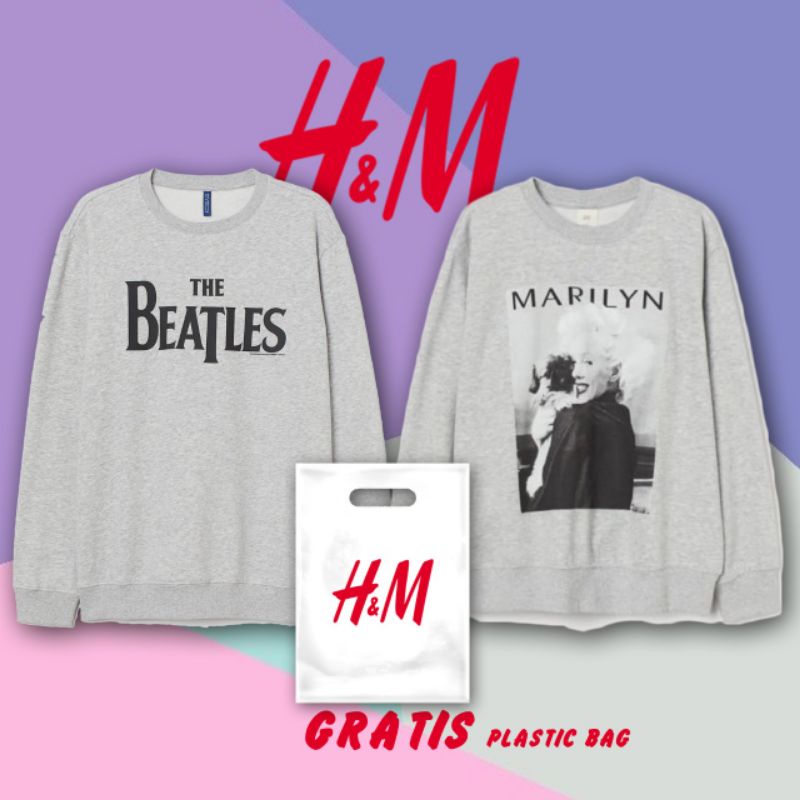 Hoodie hnm The Beatles And Marilyn Sweater hnm | Shopee Philippines
