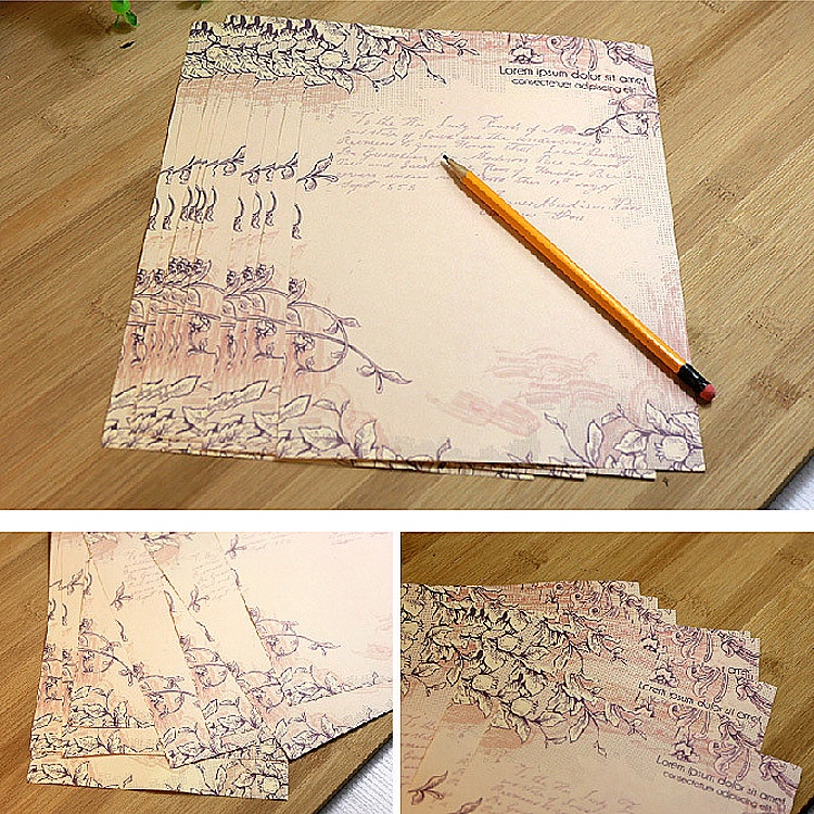 10Pcs Vintage Stationery Floral Writting Paper Matching Sets For ...