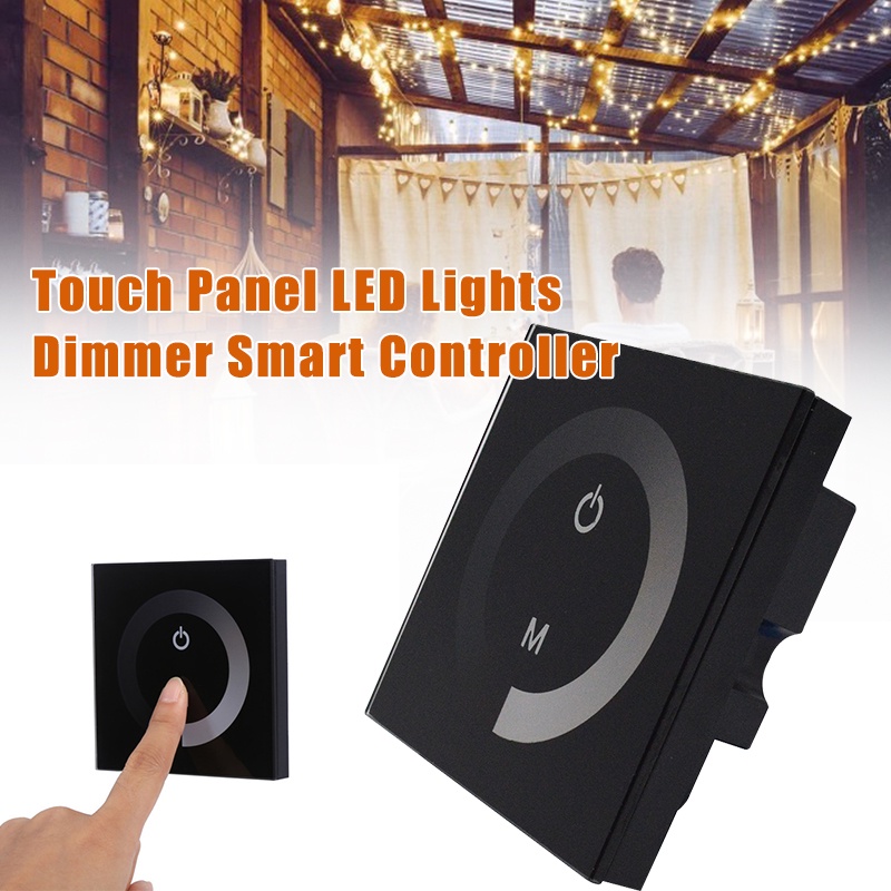 DC 12V-24V Touch Panel LED Lights Dimmer Smart Controller Wall Mounted ...