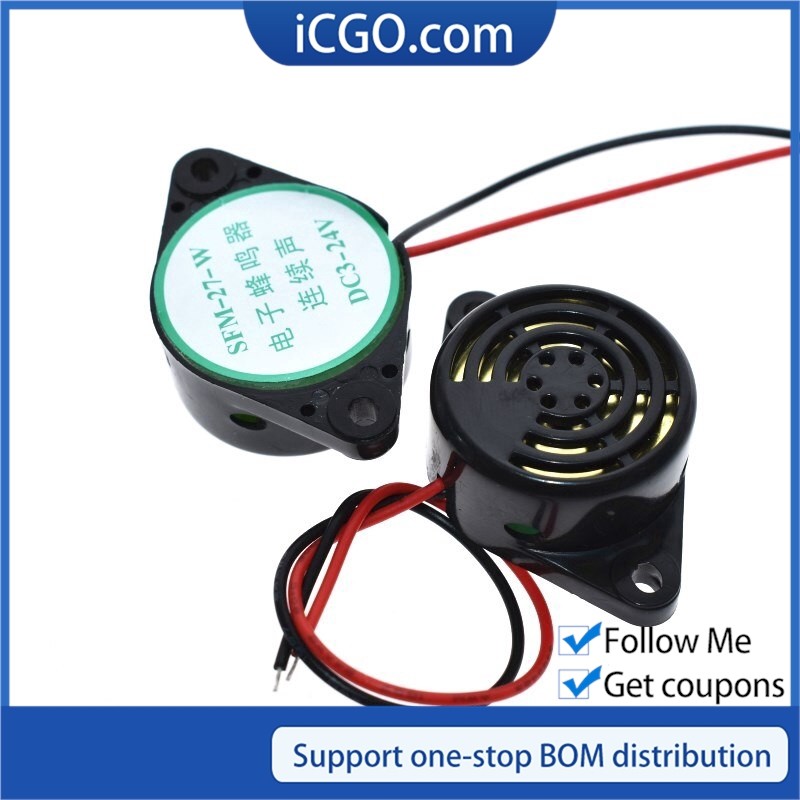 95DB Alarm High-decibel DC 3-24V 12V Electronic Buzzer Beep Alarm Intermittent Continuous Beep ...