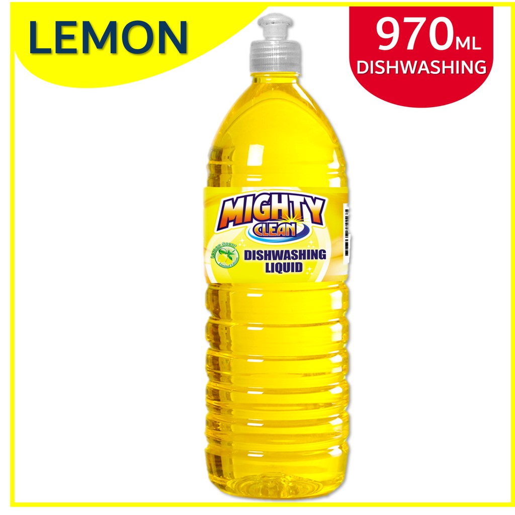 Mighty Clean Dishwashing Liquid Lemon - dwl (yellow) - 970ml | Shopee ...