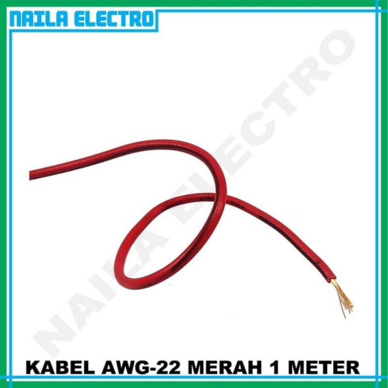 MERAH (3 Mtr) Red AWG-22 Fiber Cable / AWG 22 Cable / AWG Copper Fiber ...