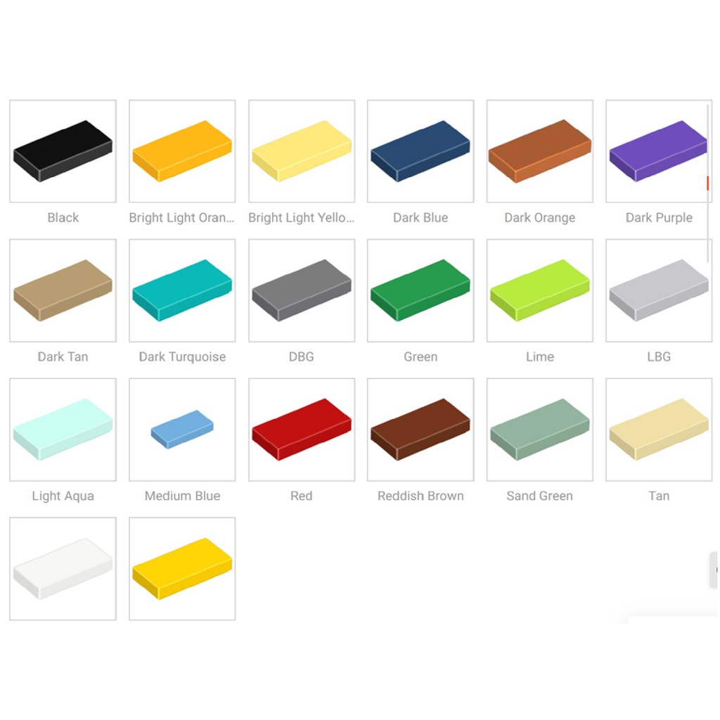 LEGO Part: Tile 1x2 (5 pieces per pack) | Shopee Philippines