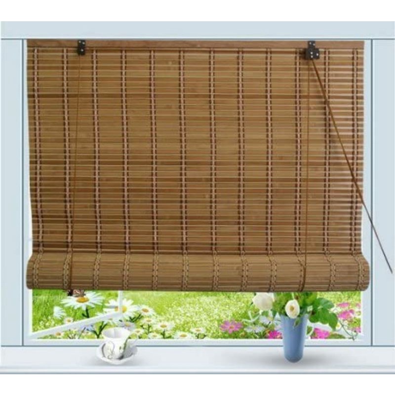 Native Real Bamboo Roll Up Window Blinds For Household Sun shading ...