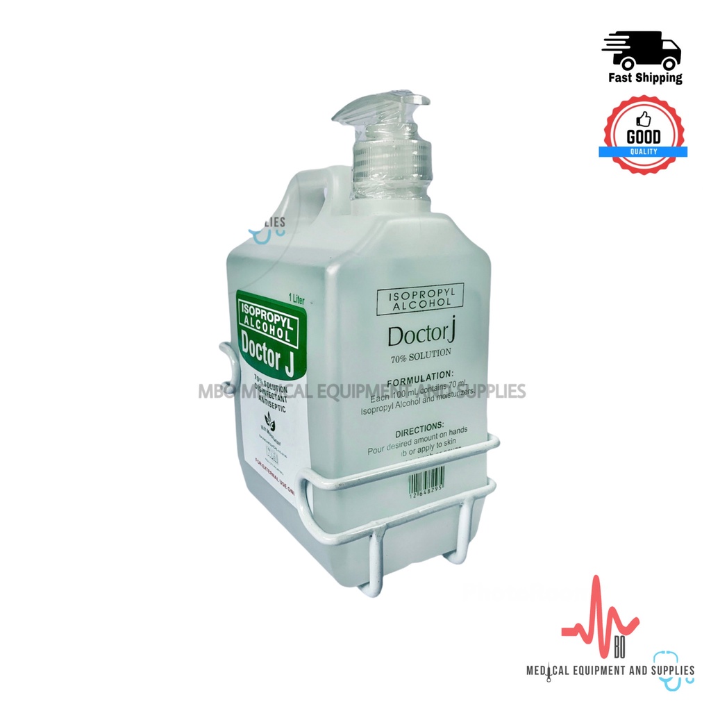Dr. J Alcohol 500ml/1Liter pump - With Wall Bracket (Isopropyl/Ethyl ...